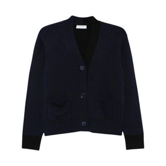 Majestic Filatures Cardigan col en V - Femme - Pulls - Bleu - Taille: 38 FR