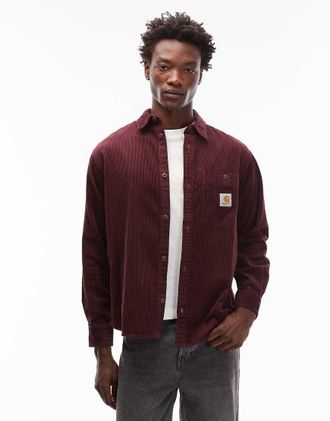Carhartt Work in Progress Flint - Chemise en velours côtelé - Bordeaux-Rouge