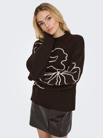 Jacqueline de Yong Strickpullover JDYJELLA L/S FLOWER PULLOVER KNT NOOS Materialmix, regular fit
