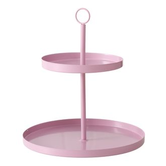 Boltze Etagere Samina (Farbe Hellrosa, aus Metall, 2-st&ouml;ckig, H&ouml;he 34 cm, &Oslash; 30 cm, Deko, Minimalistisches Design, Etagenst&auml;nder f&uuml;r Obst, Desserts, Snacks, S