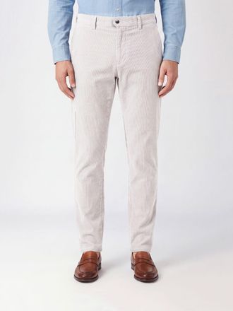 Incotex Pantalon chino en velours c&ocirc;tel&eacute; coupe slim &agrave; pinces et taille mi-haute