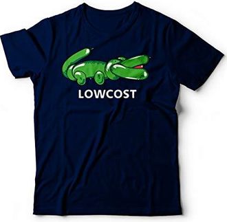 Generico T-shirt Lowcost Parodie Crocodile Tennis T-shirt amusant Mode Milano - Bleu - Large
