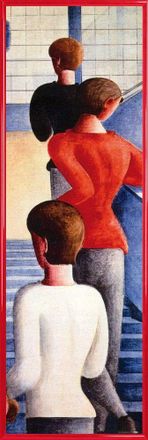 1art1 Oskar Schlemmer Poster Kunstdruck Bild und Kunststoff-Rahmen - Bauhaustreppe, 1932 (91 x 30cm)