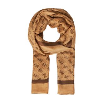 Guess Foulard imprim&eacute; en polyester - Femme - Accessoires - Brun - Taille: ONE Size
