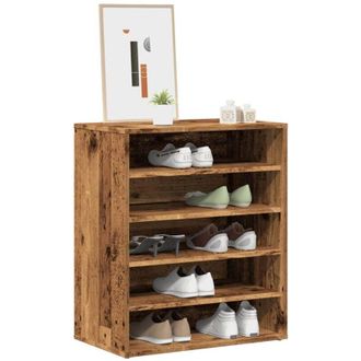 vidaXL Vidaxl - Schuhregal Altholz-Optik 60x35x70 cm Holzwerkstoff