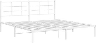 vidaXL Cadre de lit m&eacute;tal sans matelas et t&ecirc;te de lit blanc 180x200 cm Vidaxl
