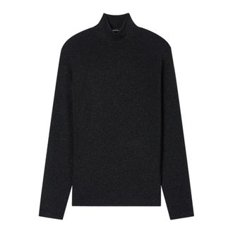 Emporio Armani Homme, Pulls, Noir, Taille: S Lurex Jersey Turtleneck