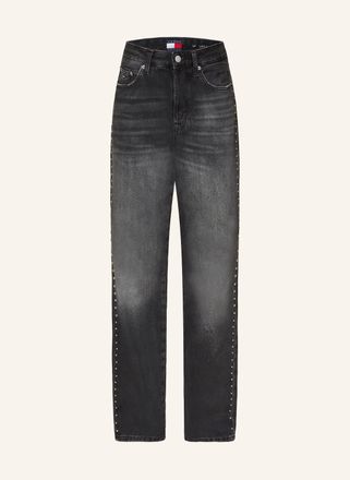Tommy Jeans Straight Jeans Layla Mit Nieten schwarz