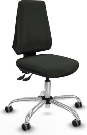 Piqueras y Crespo Elche Gepolsterter Stuhl, schwarz, ohne Armlehnen, ausgestattet mit Asincro und Schaumstoff. 65 mm Rollen, Parkett, Schwarz