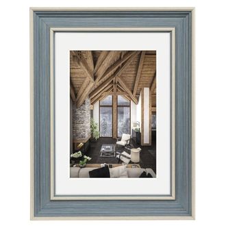 Hama Bilderrahmen aus Kunststoff, rustikal, Grau, Blau, 20 x 30 cm