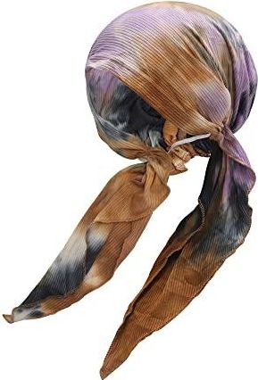 ZLYC Chemo Headwear Foulard pré-noué Turban léger pour femme, Violet kaki teint en noeuds, Taille Unique