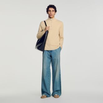 Sandro Wollpullover mit Zip-Kragen