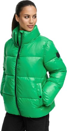 Marikoo Damen Winterjacke (S-3XL) - gesteppt, hochschlie&szlig;ender Kragen, leicht - N071 - SmaragdGreen Gr&ouml;&szlig;e L - Gr.L