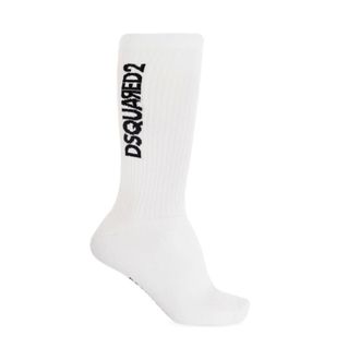 Dsquared2 Homme, Sous-vêtements, Blanc, Taille: L Chaussettes de sport en mélange de coton blanc/noir