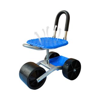 Generico Gartensitz mit Rollen, h&ouml;henverstellbarer Gartenwagen | 360&deg; drehbare Bank f&uuml;r Rasen, Garage im Freien