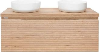 Puma Naturel Badezimmermöbel unter Waschbecken Natural Savona 118x43x44,8 cm Halifax-Eiche matt (SAVONA120DHD)