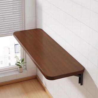 Generic Table Murale Pliable en Bois de Noyer, Cuisine Pliante audacieuse, Assiette Droite de 40cm, Rangement Multifonctionnel(40 * 80cm)