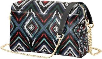 Mnsruu Sacs à bandoulière pour femme, sac à main en cuir à motif géométrique tribal