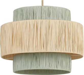 Beliani Beliani - Lampe Suspendue El&eacute;gante Plafonnier Pendant en Papier Naturel et Vert El&eacute;gant Palbra