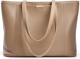 Generic Grand sac fourre-tout pour femme - Sac &agrave; main en cuir v&eacute;ritable - Sac &agrave; main Hobo souple - Sac l&eacute;ger sous les bras - Navetteur, abricot, 20*10*17 CM /