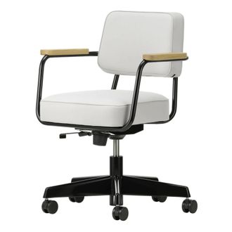 Vitra Fauteuil de bureau Direction Pivotant, pi&egrave;tement noir fonc&eacute; - Jean Prouv&eacute; Vitra