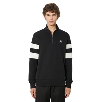 Fred Perry Gemusterter Strickpullover - - Sweatshirts & Hoodies - Herren - Schwarzk - S