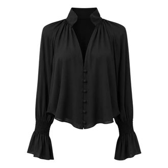 Actualee Polyester Bluse - - Blouses & Shirts - Damen - Schwarzk - M