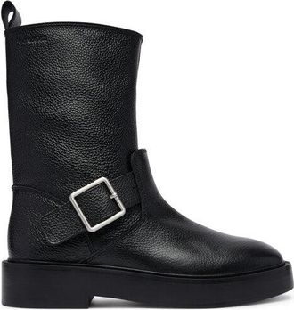 Calvin Klein Stiefeletten Conc Welt Mid Biker Boot Lth HW0HW03212 Schwarz