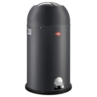 WESCO Wesco Kickmaster Abfallsammler aus hochwertigem Stahlblech in der Farbe matt graphit mit einem Volumen von 33 Litern - eingebauter D&auml;mpfer - gro&szlig;er Ei