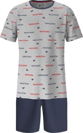 Mustang Jeans Short Set Schlafanzug Nachtw&auml;sche Pyjama Oeko-TEX Standard 100 f&uuml;r M&auml;nner