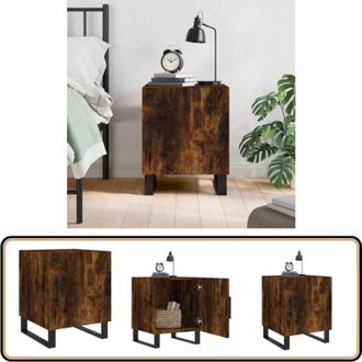 vidaXL Nachttisch R&auml;uchereiche 40x40x50 cm Holzwerkstoff - Nachttisch - Beistelltisch - Wohnzimmerm&ouml;bel - Holzm&ouml;bel - Holzwerkstoff