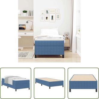 vidaXL Samtbezug - Boxspringbett Blau 90 x 200 cm Cordstoff