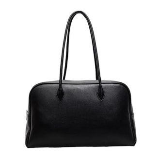 Generic Grand sac &agrave; main carr&eacute; en PU pour femme, bandouli&egrave;re et poign&eacute;e sup&eacute;rieure, couleur unie, id&eacute;al travail et voyage