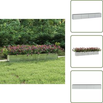 vidaXL Vidaxl - Lit sur&eacute;lev&eacute; de jardin 320x40x45 cm Acier galvanis&eacute; Argent&eacute; - Jardiniere Metal - Pot De Fleurs Ext&eacute;rieur - Bac Plante - Raised Garden Bed