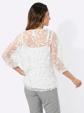 Witt Klassische Bluse Spitzen-Bluse 3/4-Arm