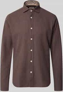 Fil Noir Regular Fit Business-Hemd aus Leinen-Baumwoll-Mix Modell ROMA