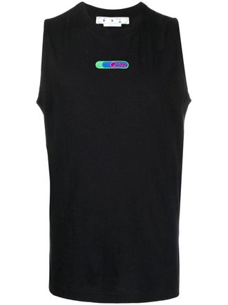 Off-white t-shirt sans manches &agrave; logo - Noir
