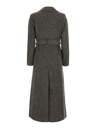 Momoni Womens Coat Grey Wool-Blend