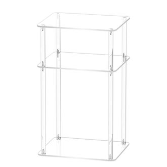 Generic Acryl Beistelltisch, 3-stufig, Transparent, Small (30cm x 4cm x 4cm), Modern, Indoor und Outdoor, Metallrahmen, Acryloberfl&auml;che, Klarglas, Nachttisch,
