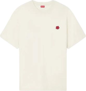 Kenzo Homme, Tops, Beige, Taille: XL T-shirt Brod&eacute; Fleur Boke