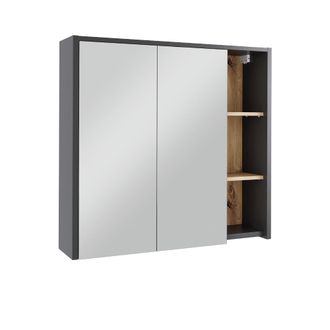 Vicco Badspiegelschrank Grau/Artisan Viola 80x75x18 cm - Badezimmerschrank mit Spiegel, Übersichtliche Organisation Dank cleverer Fächeraufteilung