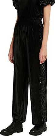 Desigual Pant_Shiny Pantalon décontracté, Noir, Taille S Femmes