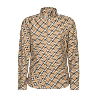 Burberry Homme, Chemises, Beige, Taille: S Chemise &agrave; Carreaux Beige Aw24
