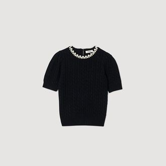 Sandro Pull en maille c&acirc;bl&eacute;e
