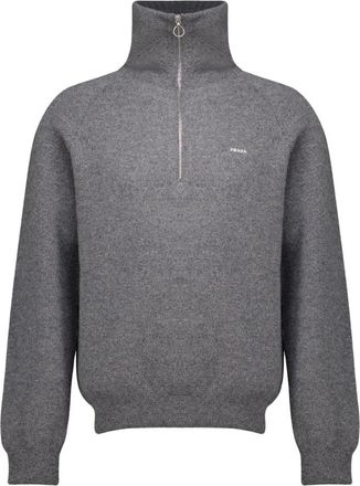 Prada Wolle und Kaschmir Polo - - Knitwear - Herren - Grau - M