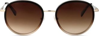 Longchamp lunettes de soleil &agrave; monture ronde - Or