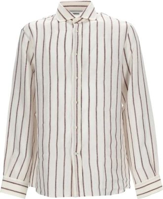 Brunello Cucinelli Chemise en lin ray&eacute;e - Homme - Chemises - Beige - Taille: 3XL