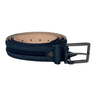 Paul & Shark Leder G&uuml;rtel mit Flaggenband - - Accessories - Herren - Blau - 115 CM