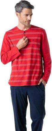 Eminence Herren NAUTIQUE LU00 Pyjamaset, Rot/Marineblau, XXL