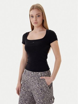 Tommy Jeans T-Shirt DW0DW21837 Schwarz Slim Fit